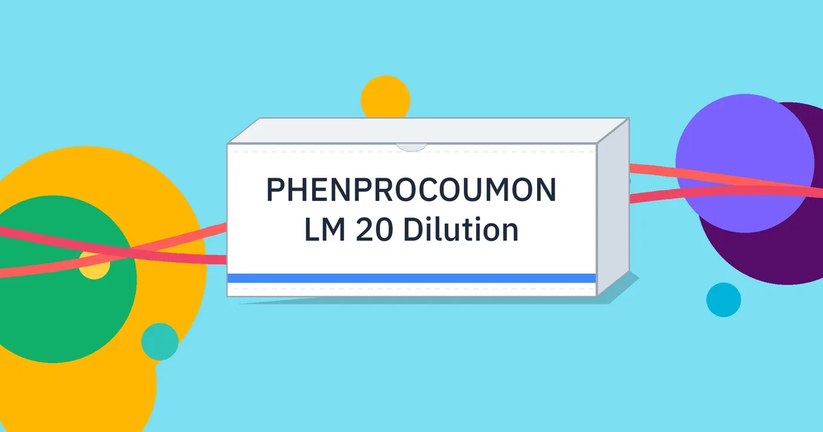 Symbolbild: Packung mit der Aufschrift PHENPROCOUMON LM 20 Dilution (PZN 13637992) – Verfügbarkeit und Bezug in Apotheken in Frankfurt am Main