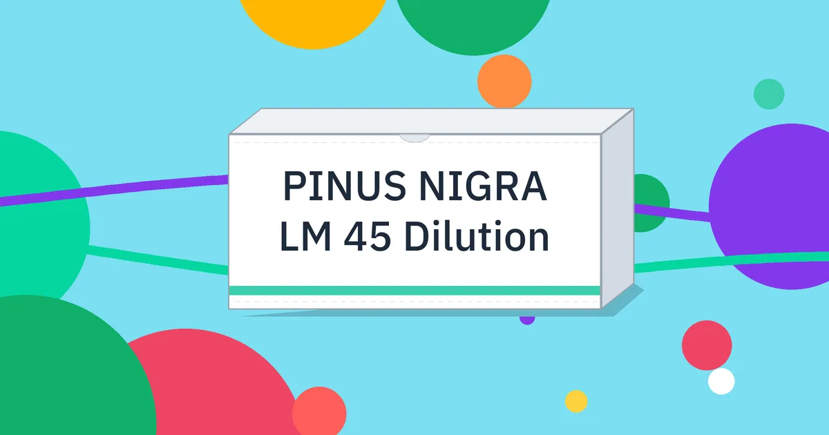 Symbolbild: Packung mit der Aufschrift PINUS NIGRA LM 45 Dilution (PZN 13642734) – Verfügbarkeit und Bezug in Apotheken in Frankfurt am Main