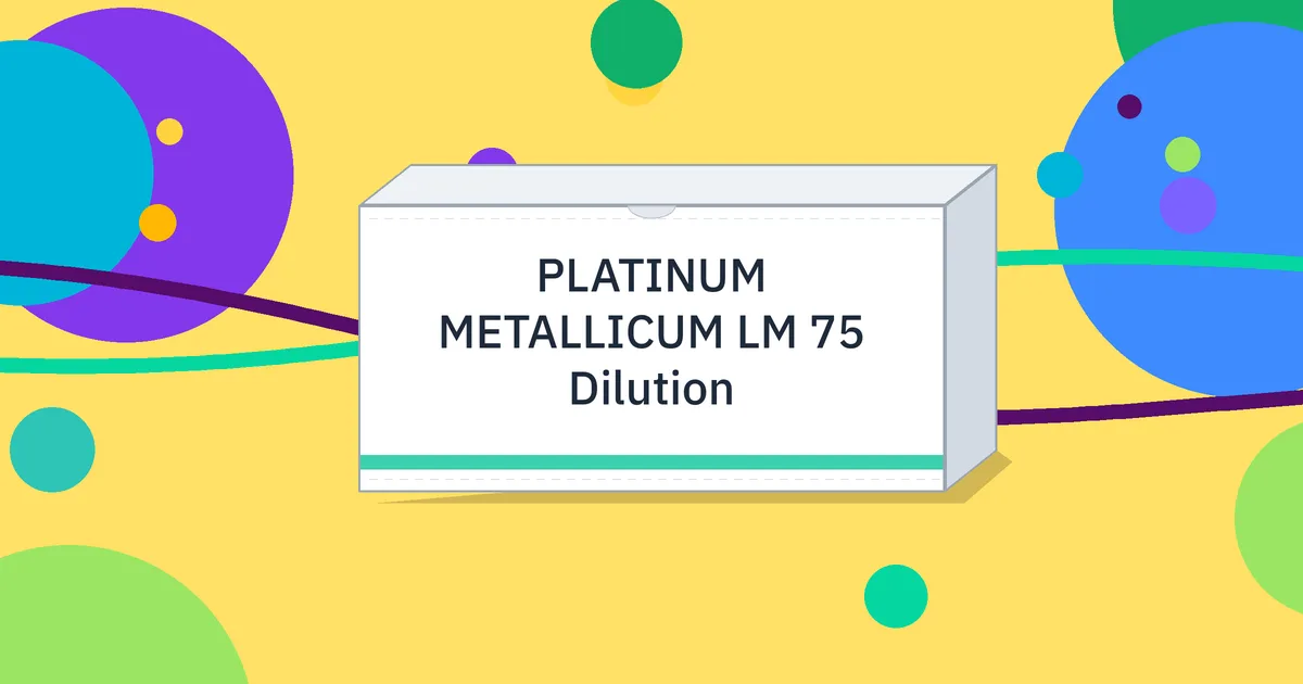 Symbolbild: Packung mit der Aufschrift PLATINUM METALLICUM LM 75 Dilution (PZN 13038607) – Verfügbarkeit und Bezug in Apotheken in Frankfurt am Main