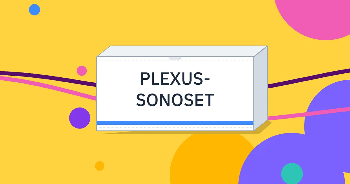 Symbolbild: Packung mit der Aufschrift PLEXUS-SONOSET (PZN 10174770) – Verfügbarkeit und Bezug in Apotheken in Frankfurt am Main