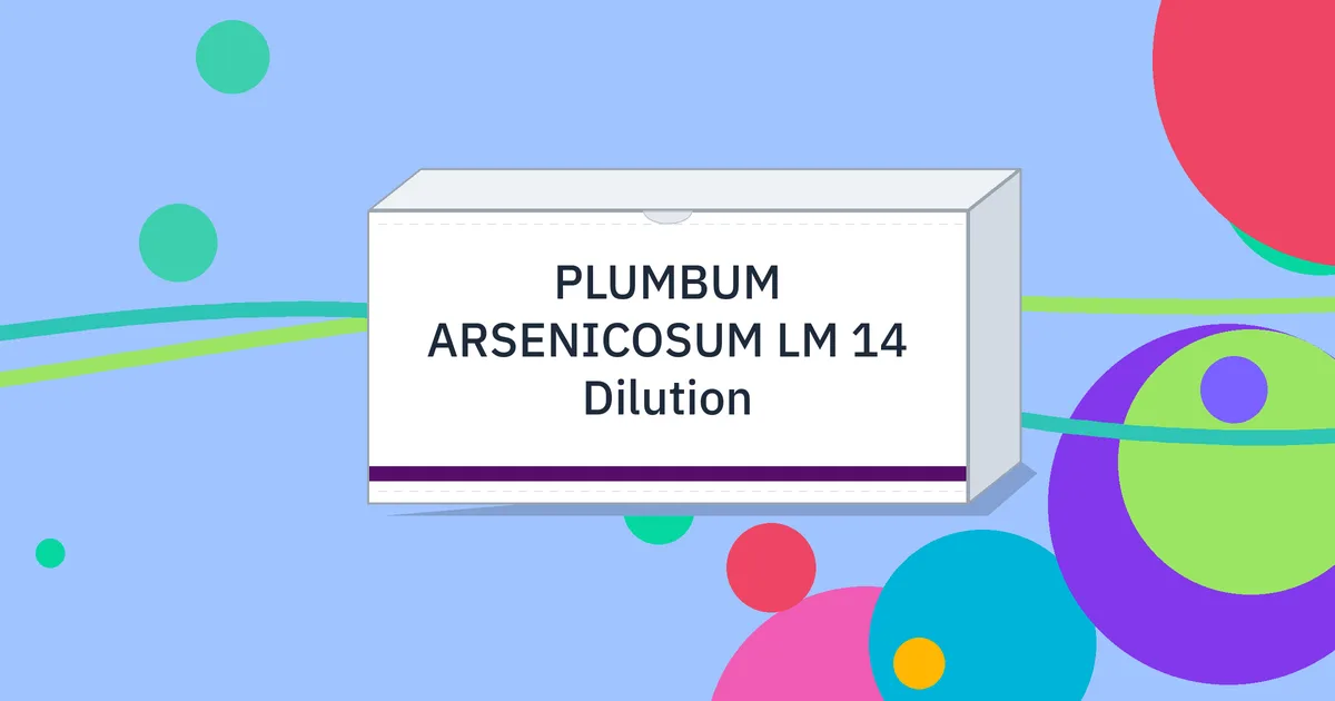 Symbolbild: Packung mit der Aufschrift PLUMBUM ARSENICOSUM LM 14 Dilution (PZN 13039305) – Verfügbarkeit und Bezug in Apotheken in Frankfurt am Main