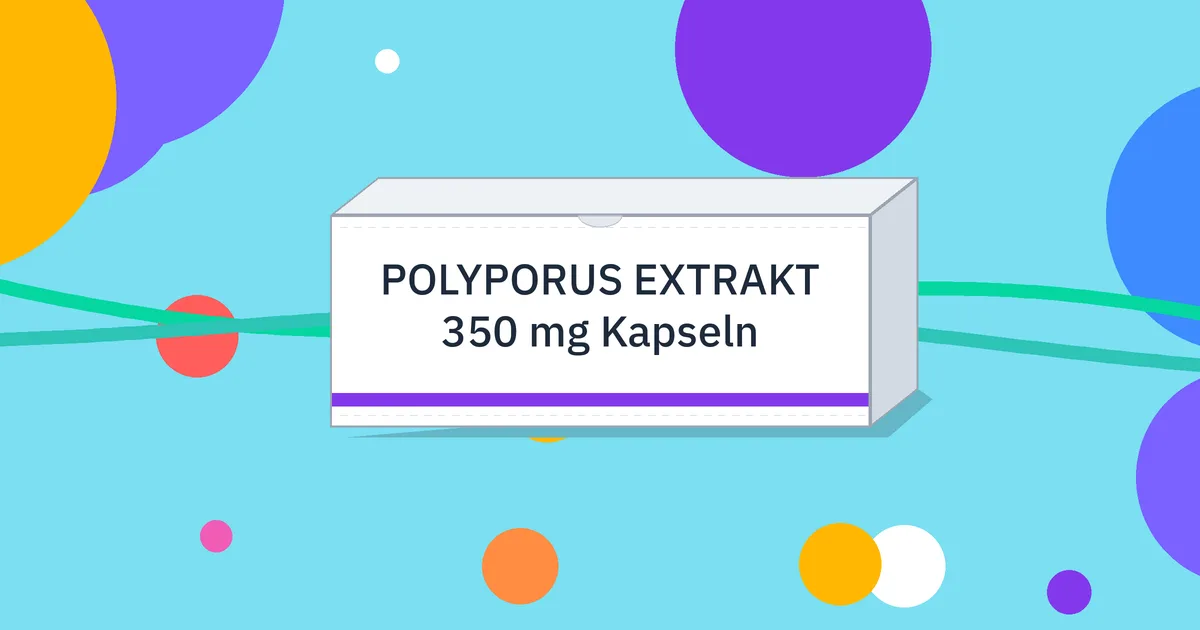 Symbolbild: Packung mit der Aufschrift POLYPORUS EXTRAKT 350 mg Kapseln (PZN 07333130) – Verfügbarkeit und Bezug in Apotheken in Frankfurt am Main