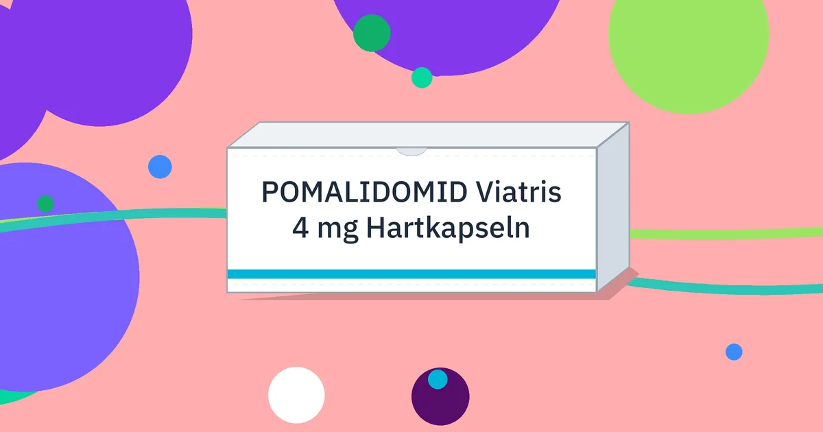 Symbolbild: Packung mit der Aufschrift POMALIDOMID Viatris 4 mg Hartkapseln (PZN 19139752) – Verfügbarkeit und Bezug in Apotheken in Frankfurt am Main