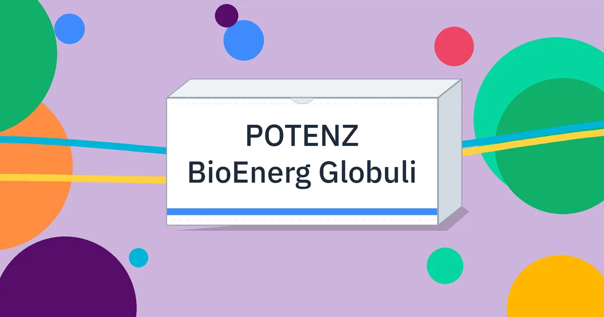 Symbolbild: Packung mit der Aufschrift POTENZ BioEnerg Globuli (PZN 13985434) – Verfügbarkeit und Bezug in Apotheken in Frankfurt am Main