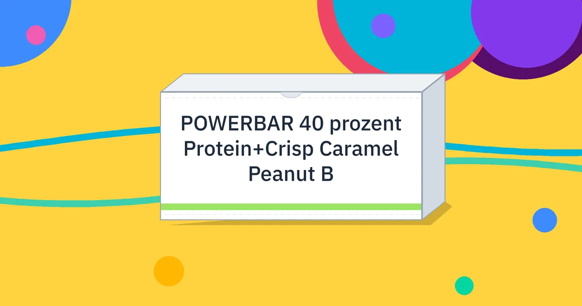 Symbolbild: Packung mit der Aufschrift POWERBAR 40 prozent Protein+Crisp Caramel Peanut B (PZN 19228763) – Verfügbarkeit und Bezug in Apotheken in Frankfurt am Main