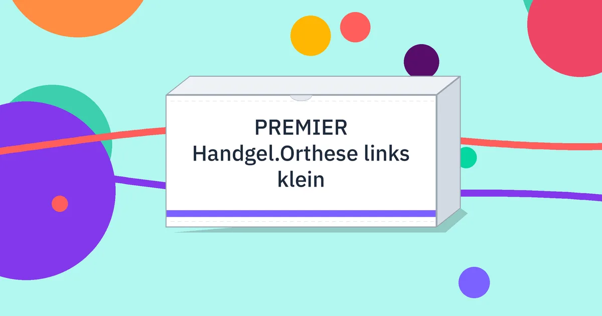 Symbolbild: Packung mit der Aufschrift PREMIER Handgel.Orthese links klein (PZN 06643880) – Verfügbarkeit und Bezug in Apotheken in Frankfurt am Main