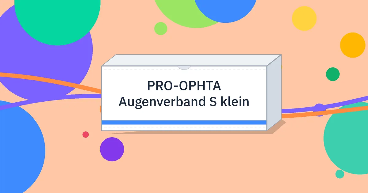 Symbolbild: Packung mit der Aufschrift PRO-OPHTA Augenverband S klein (PZN 19813906) – Verfügbarkeit und Bezug in Apotheken in Frankfurt am Main