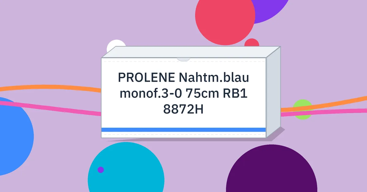 Symbolbild: Packung mit der Aufschrift PROLENE Nahtm.blau monof.3-0 75cm RB1 8872H (PZN 16255914) – Verfügbarkeit und Bezug in Apotheken in Frankfurt am Main
