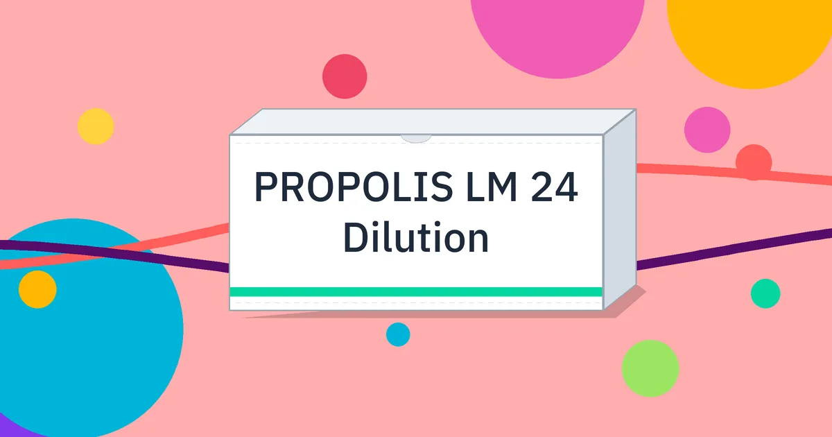 Symbolbild: Packung mit der Aufschrift PROPOLIS LM 24 Dilution (PZN 13044766) – Verfügbarkeit und Bezug in Apotheken in Frankfurt am Main