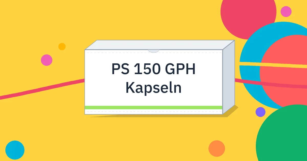 Symbolbild: Packung mit der Aufschrift PS 150 GPH Kapseln (PZN 09323549) – Verfügbarkeit und Bezug in Apotheken in Frankfurt am Main