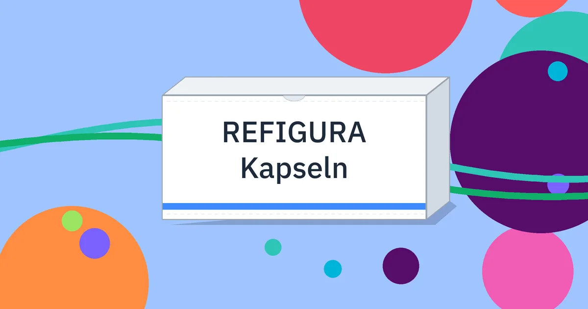 Symbolbild: Packung mit der Aufschrift REFIGURA Kapseln (PZN 17418011) – Verfügbarkeit und Bezug in Apotheken in Frankfurt am Main