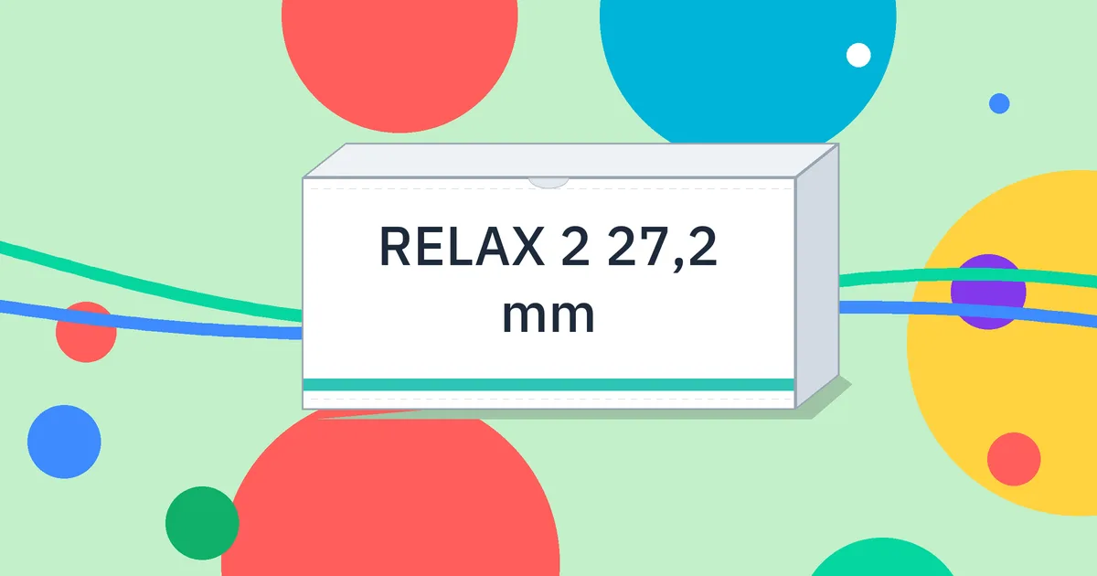 Symbolbild: Packung mit der Aufschrift RELAX 2 27,2 mm (PZN 09188672) – Verfügbarkeit und Bezug in Apotheken in Frankfurt am Main