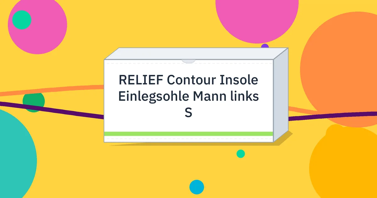 Symbolbild: Packung mit der Aufschrift RELIEF Contour Insole Einlegsohle Mann links S (PZN 14255614) – Verfügbarkeit und Bezug in Apotheken in Frankfurt am Main