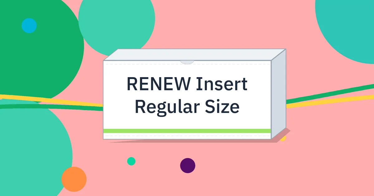 Symbolbild: Packung mit der Aufschrift RENEW Insert Regular Size (PZN 11022401) – Verfügbarkeit und Bezug in Apotheken in Frankfurt am Main