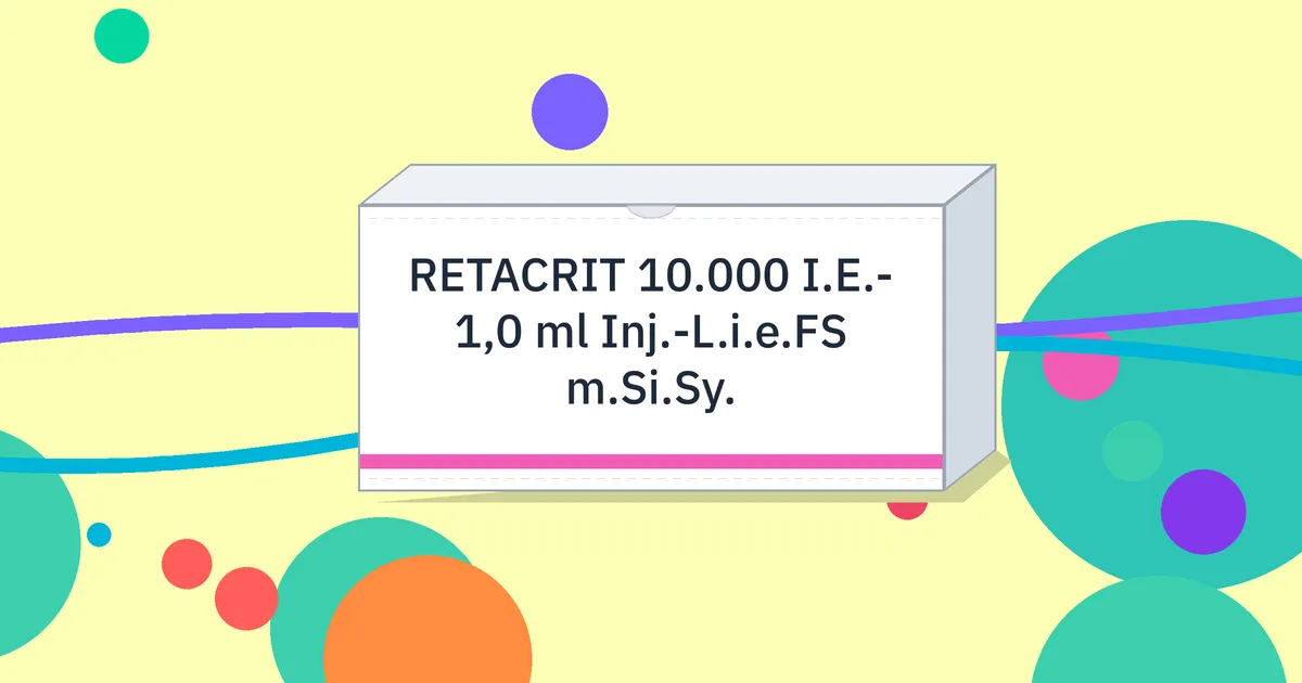 Symbolbild: Packung mit der Aufschrift RETACRIT 10.000 I.E.-1,0 ml Inj.-L.i.e.FS m.Si.Sy. (PZN 14136111) – Verfügbarkeit und Bezug in Apotheken in Frankfurt am Main