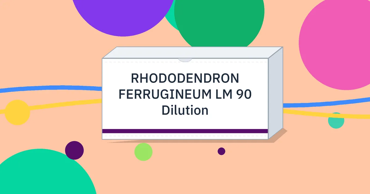 Symbolbild: Packung mit der Aufschrift RHODODENDRON FERRUGINEUM LM 90 Dilution (PZN 13051588) – Verfügbarkeit und Bezug in Apotheken in Frankfurt am Main