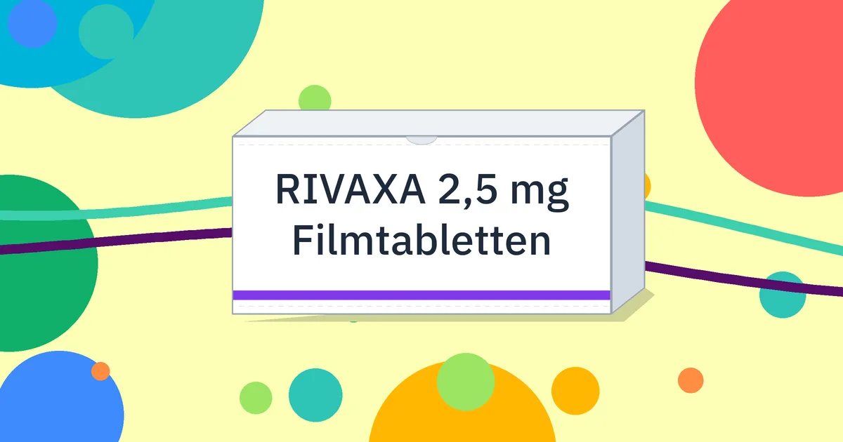 Symbolbild: Packung mit der Aufschrift RIVAXA 2,5 mg Filmtabletten (PZN 19074308) – Verfügbarkeit und Bezug in Apotheken in Frankfurt am Main
