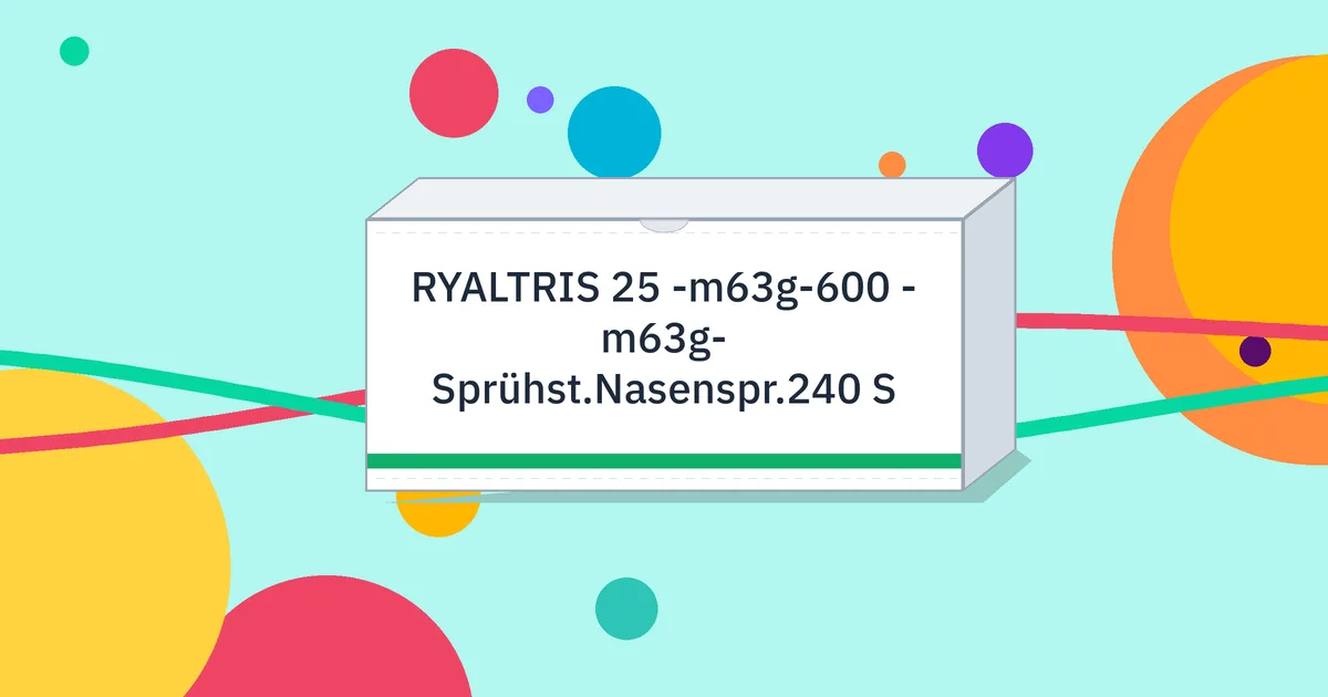 Symbolbild: Packung mit der Aufschrift RYALTRIS 25 -m63g-600 -m63g-Sprühst.Nasenspr.240 S (PZN 18815731) – Verfügbarkeit und Bezug in Apotheken in Frankfurt am Main