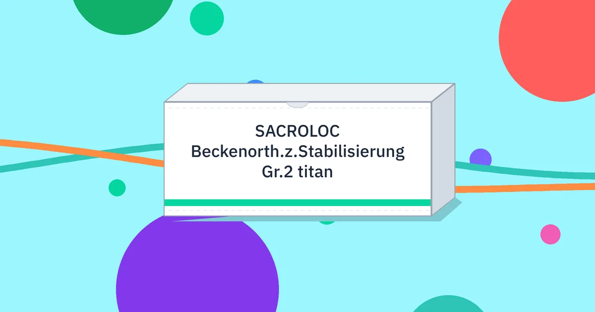 Symbolbild: Packung mit der Aufschrift SACROLOC Beckenorth.z.Stabilisierung Gr.2 titan (PZN 06115394) – Verfügbarkeit und Bezug in Apotheken in Frankfurt am Main
