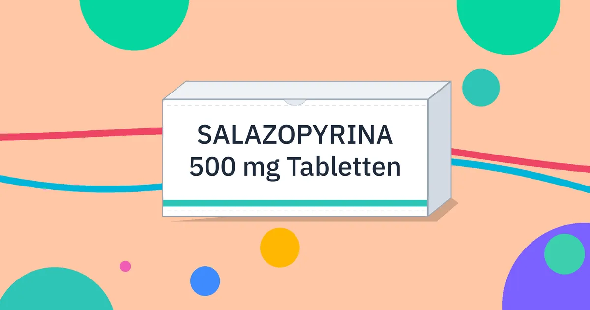 Symbolbild: Packung mit der Aufschrift SALAZOPYRINA 500 mg Tabletten (PZN 17993873) – Verfügbarkeit und Bezug in Apotheken in Frankfurt am Main
