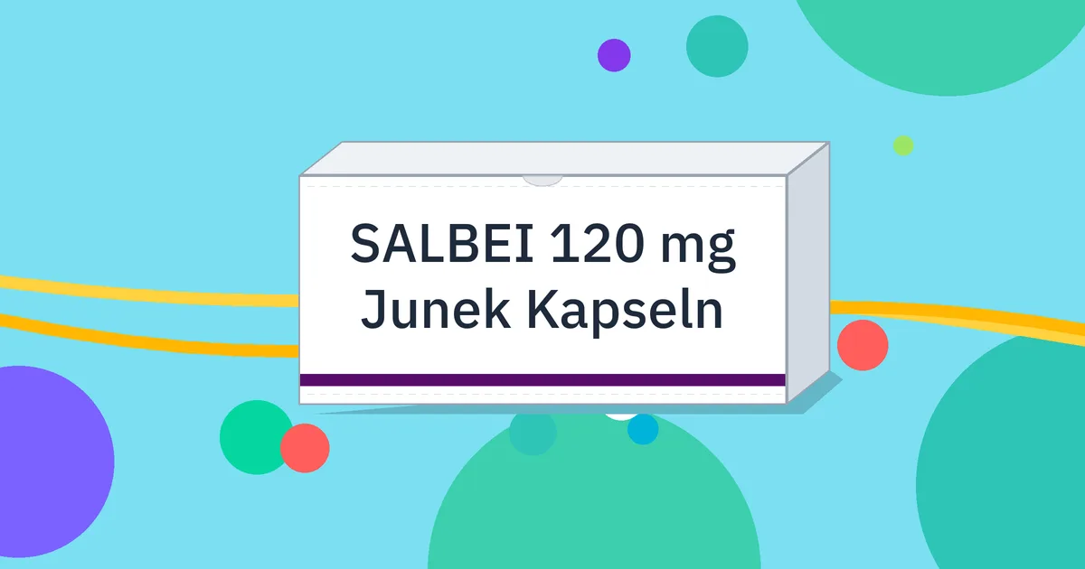 Symbolbild: Packung mit der Aufschrift SALBEI 120 mg Junek Kapseln (PZN 00995460) – Verfügbarkeit und Bezug in Apotheken in Frankfurt am Main