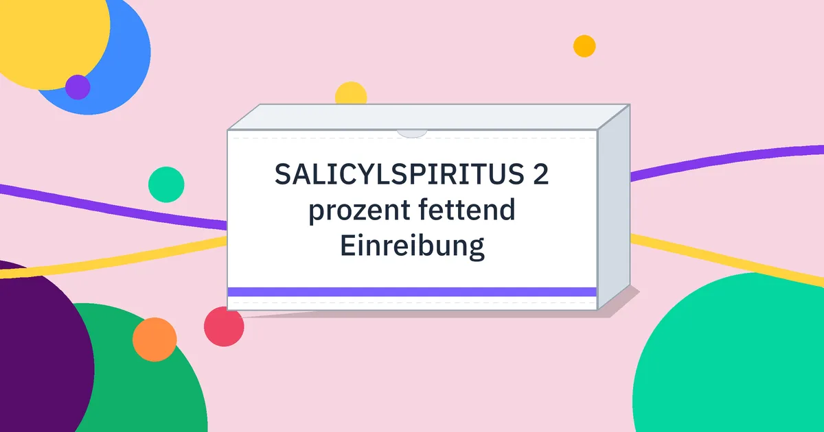 Symbolbild: Packung mit der Aufschrift SALICYLSPIRITUS 2 prozent fettend Einreibung (PZN 18783497) – Verfügbarkeit und Bezug in Apotheken in Frankfurt am Main