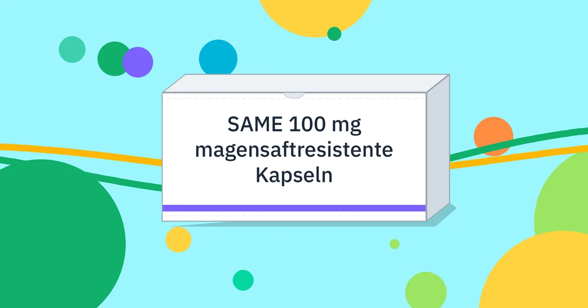 Symbolbild: Packung mit der Aufschrift SAME 100 mg magensaftresistente Kapseln (PZN 11169297) – Verfügbarkeit und Bezug in Apotheken in Frankfurt am Main