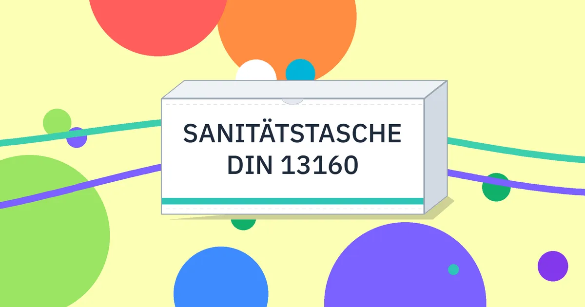 Symbolbild: Packung mit der Aufschrift SANITÄTSTASCHE DIN 13160 (PZN 02785442) – Verfügbarkeit und Bezug in Apotheken in Frankfurt am Main
