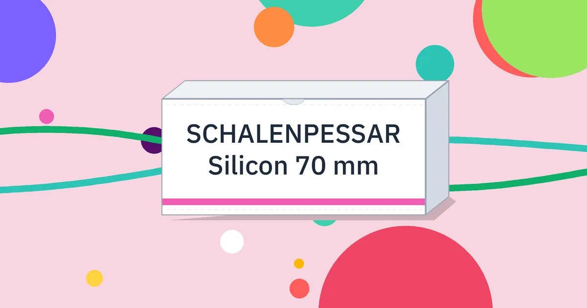 Symbolbild: Packung mit der Aufschrift SCHALENPESSAR Silicon 70 mm (PZN 07702662) – Verfügbarkeit und Bezug in Apotheken in Frankfurt am Main