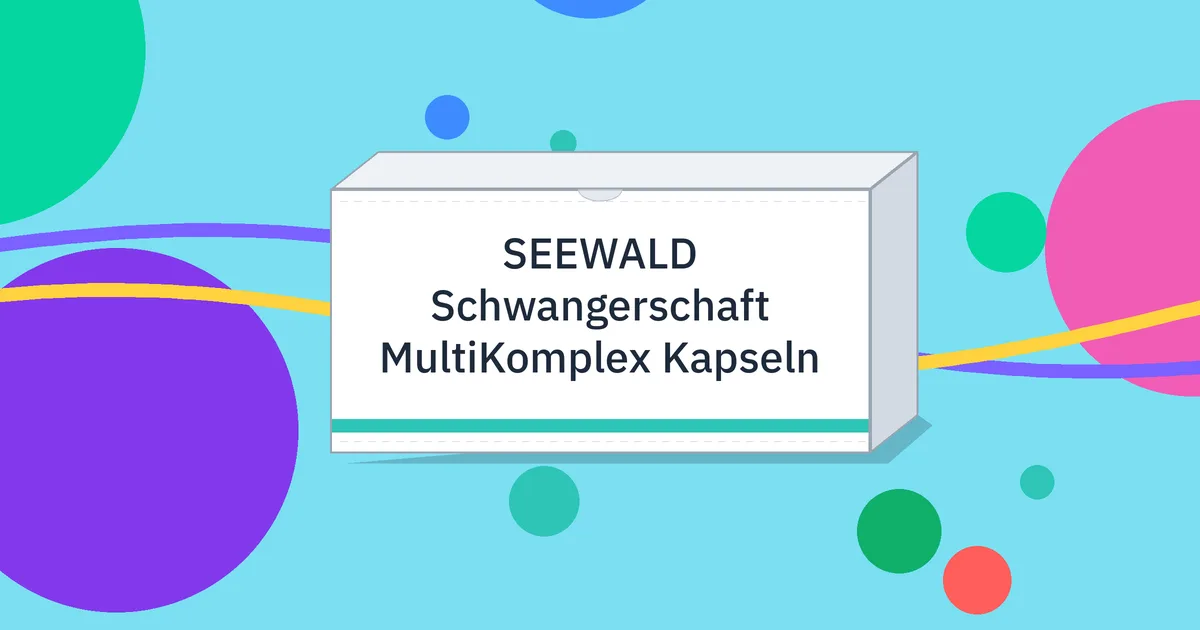 Symbolbild: Packung mit der Aufschrift SEEWALD Schwangerschaft MultiKomplex Kapseln (PZN 19816052) – Verfügbarkeit und Bezug in Apotheken in Frankfurt am Main