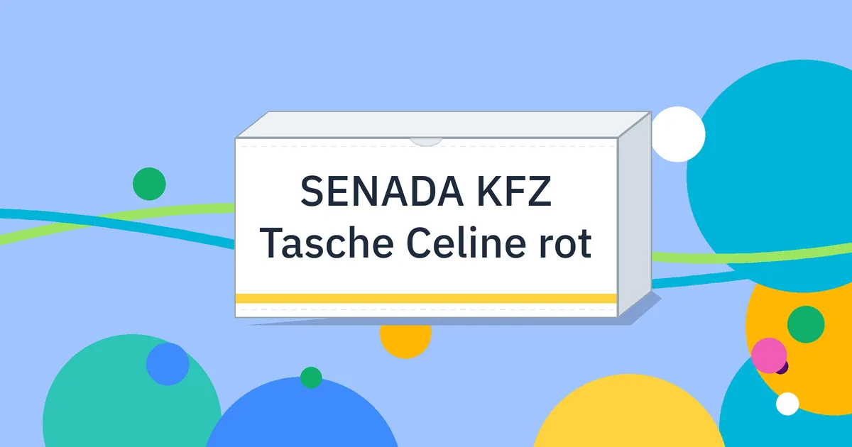 Symbolbild: Packung mit der Aufschrift SENADA KFZ Tasche Celine rot (PZN 00809552) – Verfügbarkeit und Bezug in Apotheken in Frankfurt am Main