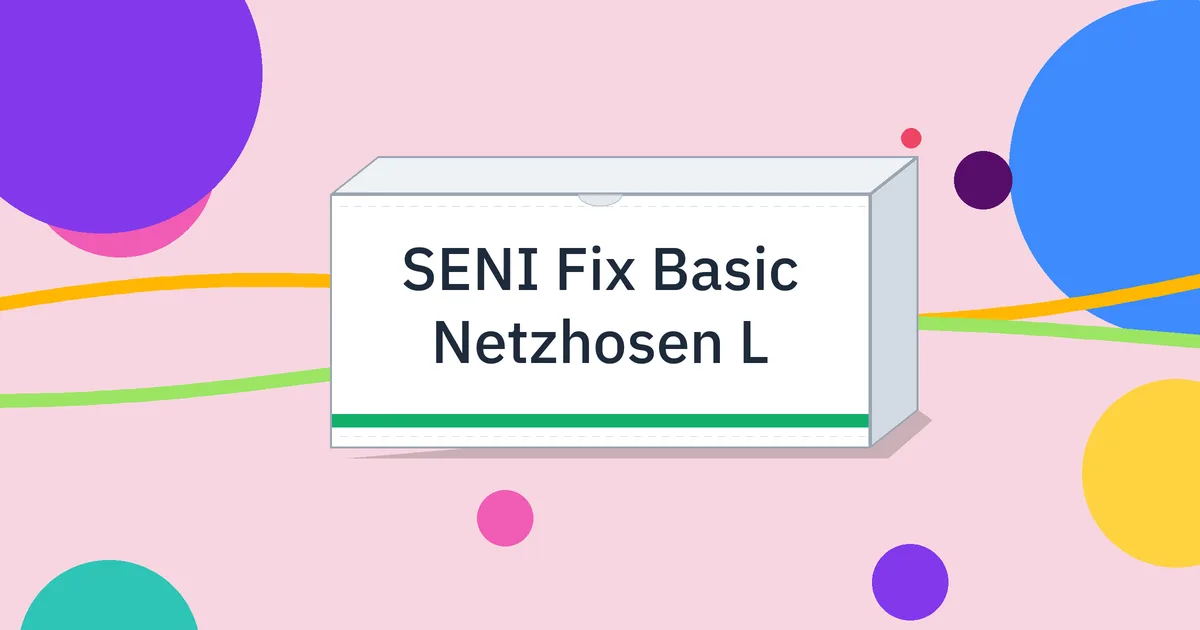 Symbolbild: Packung mit der Aufschrift SENI Fix Basic Netzhosen L (PZN 14042172) – Verfügbarkeit und Bezug in Apotheken in Frankfurt am Main