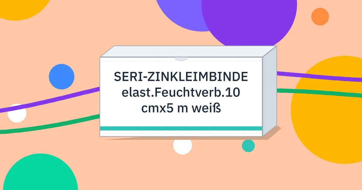 Symbolbild: Packung mit der Aufschrift SERI-ZINKLEIMBINDE elast.Feuchtverb.10 cmx5 m weiß (PZN 19837433) – Verfügbarkeit und Bezug in Apotheken in Frankfurt am Main