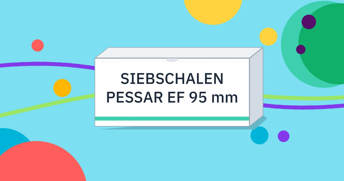 Symbolbild: Packung mit der Aufschrift SIEBSCHALEN PESSAR EF 95 mm (PZN 07324214) – Verfügbarkeit und Bezug in Apotheken in Frankfurt am Main