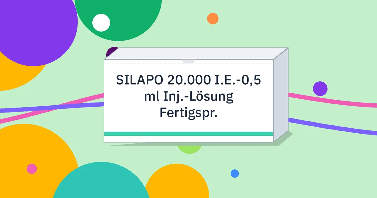 Symbolbild: Packung mit der Aufschrift SILAPO 20.000 I.E.-0,5 ml Inj.-Lösung Fertigspr. (PZN 02343425) – Verfügbarkeit und Bezug in Apotheken in Frankfurt am Main