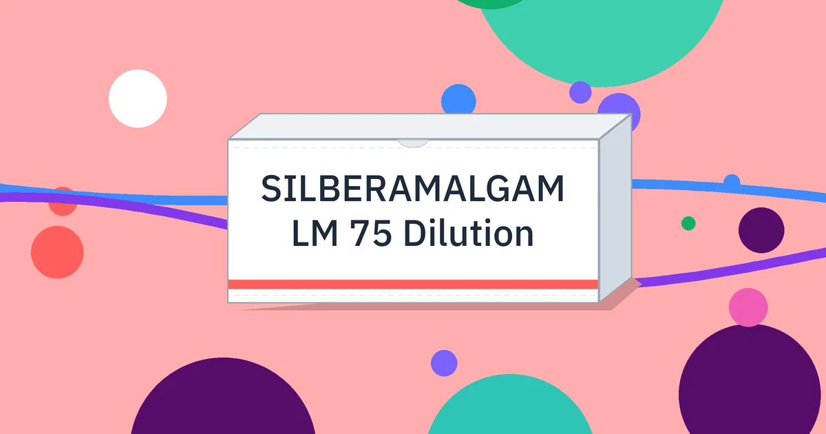 Symbolbild: Packung mit der Aufschrift SILBERAMALGAM LM 75 Dilution (PZN 13189536) – Verfügbarkeit und Bezug in Apotheken in Frankfurt am Main