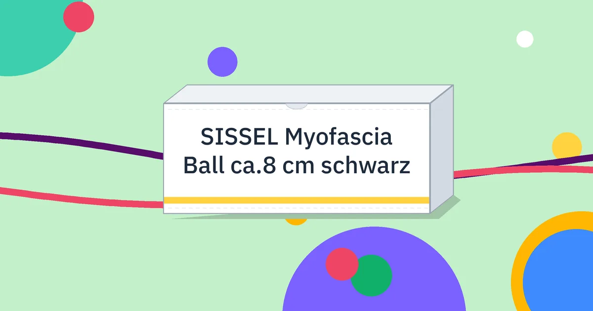 Symbolbild: Packung mit der Aufschrift SISSEL Myofascia Ball ca.8 cm schwarz (PZN 13929890) – Verfügbarkeit und Bezug in Apotheken in Frankfurt am Main