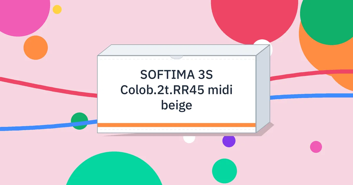 Symbolbild: Packung mit der Aufschrift SOFTIMA 3S Colob.2t.RR45 midi beige (PZN 04760110) – Verfügbarkeit und Bezug in Apotheken in Frankfurt am Main