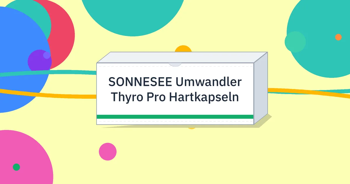 Symbolbild: Packung mit der Aufschrift SONNESEE Umwandler Thyro Pro Hartkapseln (PZN 20041395) – Verfügbarkeit und Bezug in Apotheken in Frankfurt am Main