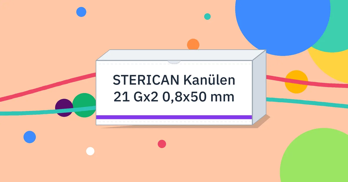 Symbolbild: Packung mit der Aufschrift STERICAN Kanülen 21 Gx2 0,8x50 mm (PZN 16016747) – Verfügbarkeit und Bezug in Apotheken in Frankfurt am Main
