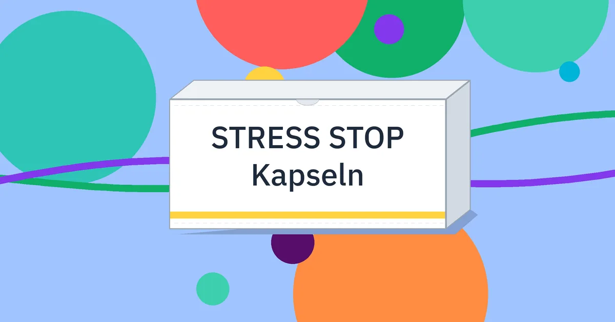 Symbolbild: Packung mit der Aufschrift STRESS STOP Kapseln (PZN 19448507) – Verfügbarkeit und Bezug in Apotheken in Frankfurt am Main