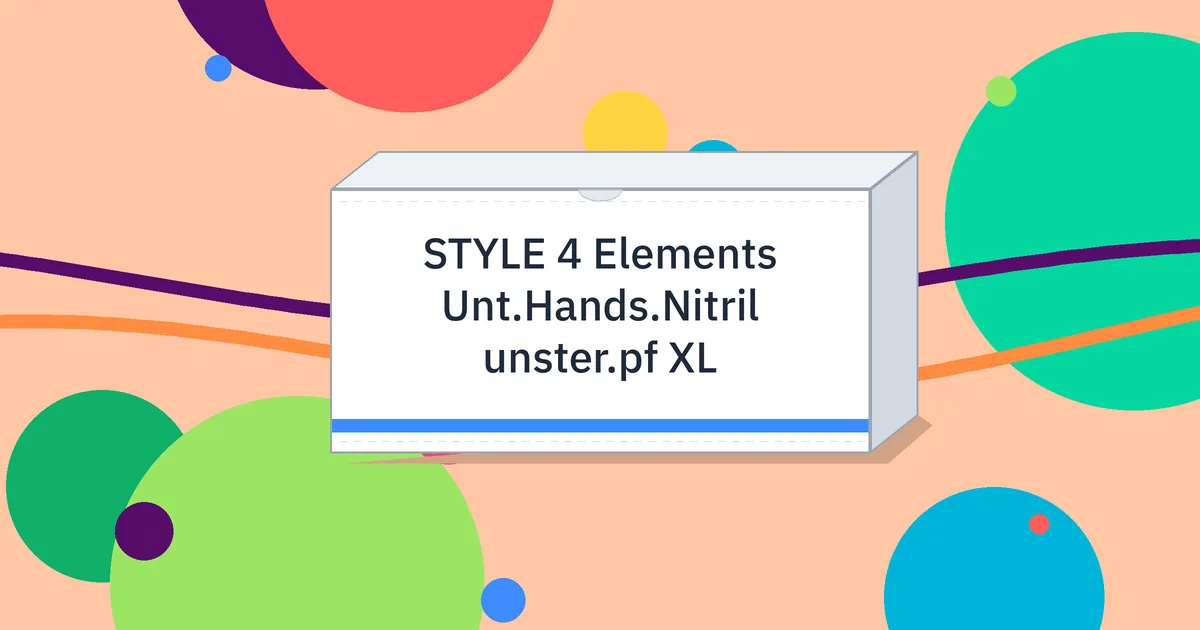 Symbolbild: Packung mit der Aufschrift STYLE 4 Elements Unt.Hands.Nitril unster.pf XL (PZN 19142493) – Verfügbarkeit und Bezug in Apotheken in Frankfurt am Main