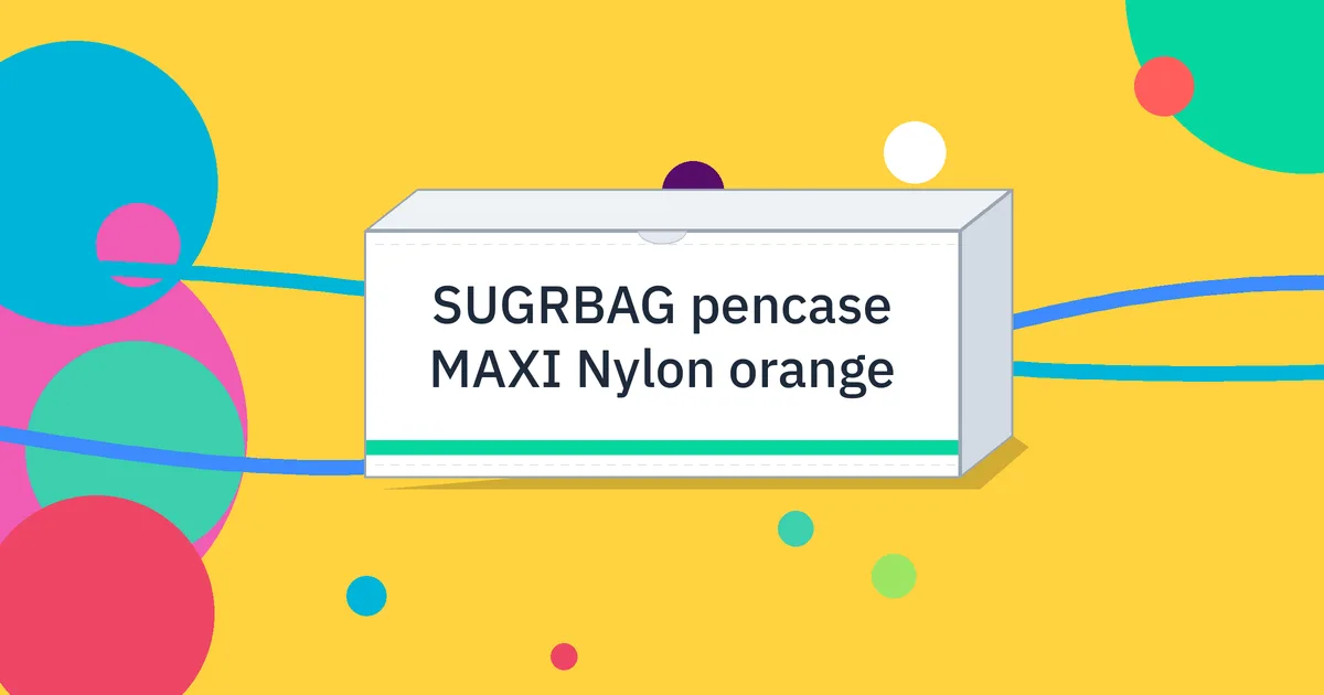 Symbolbild: Packung mit der Aufschrift SUGRBAG pencase MAXI Nylon orange (PZN 11861337) – Verfügbarkeit und Bezug in Apotheken in Frankfurt am Main