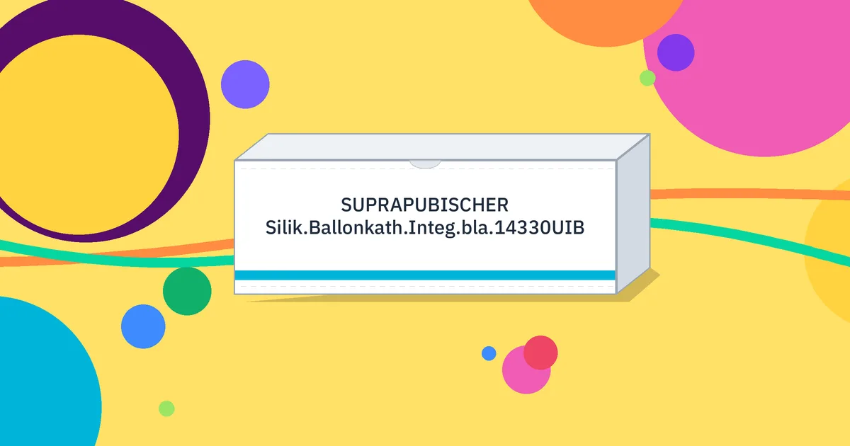 Symbolbild: Packung mit der Aufschrift SUPRAPUBISCHER Silik.Ballonkath.Integ.bla.14330UIB (PZN 07797881) – Verfügbarkeit und Bezug in Apotheken in Frankfurt am Main