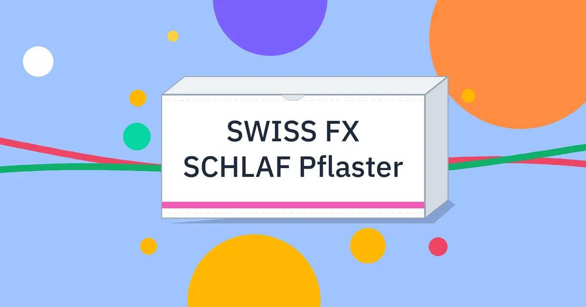 Symbolbild: Packung mit der Aufschrift SWISS FX SCHLAF Pflaster (PZN 19640009) – Verfügbarkeit und Bezug in Apotheken in Frankfurt am Main