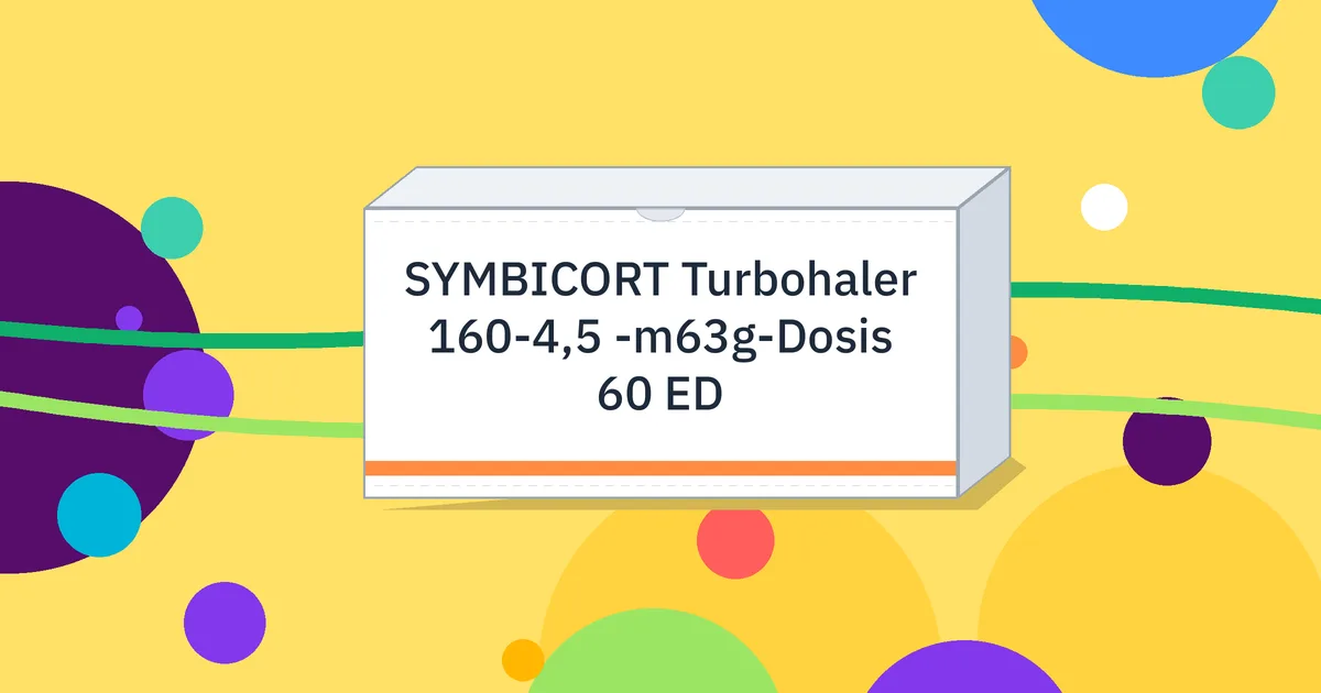 Symbolbild: Packung mit der Aufschrift SYMBICORT Turbohaler 160-4,5 -m63g-Dosis 60 ED (PZN 09775808) – Verfügbarkeit und Bezug in Apotheken in Frankfurt am Main