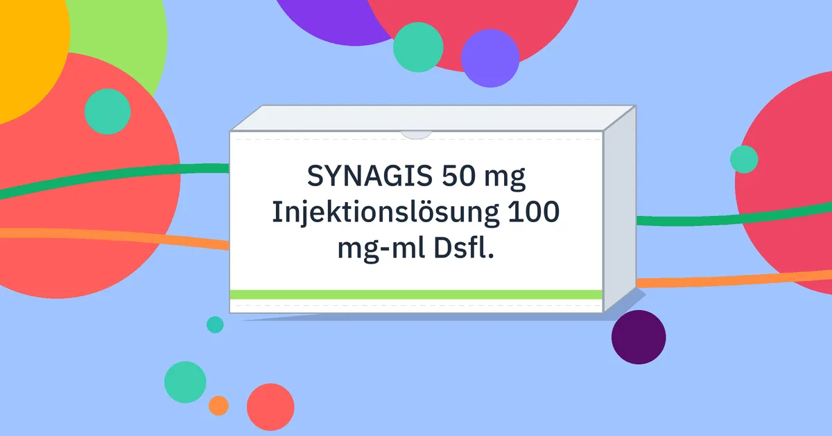Symbolbild: Packung mit der Aufschrift SYNAGIS 50 mg Injektionslösung 100 mg-ml Dsfl. (PZN 12605961) – Verfügbarkeit und Bezug in Apotheken in Frankfurt am Main
