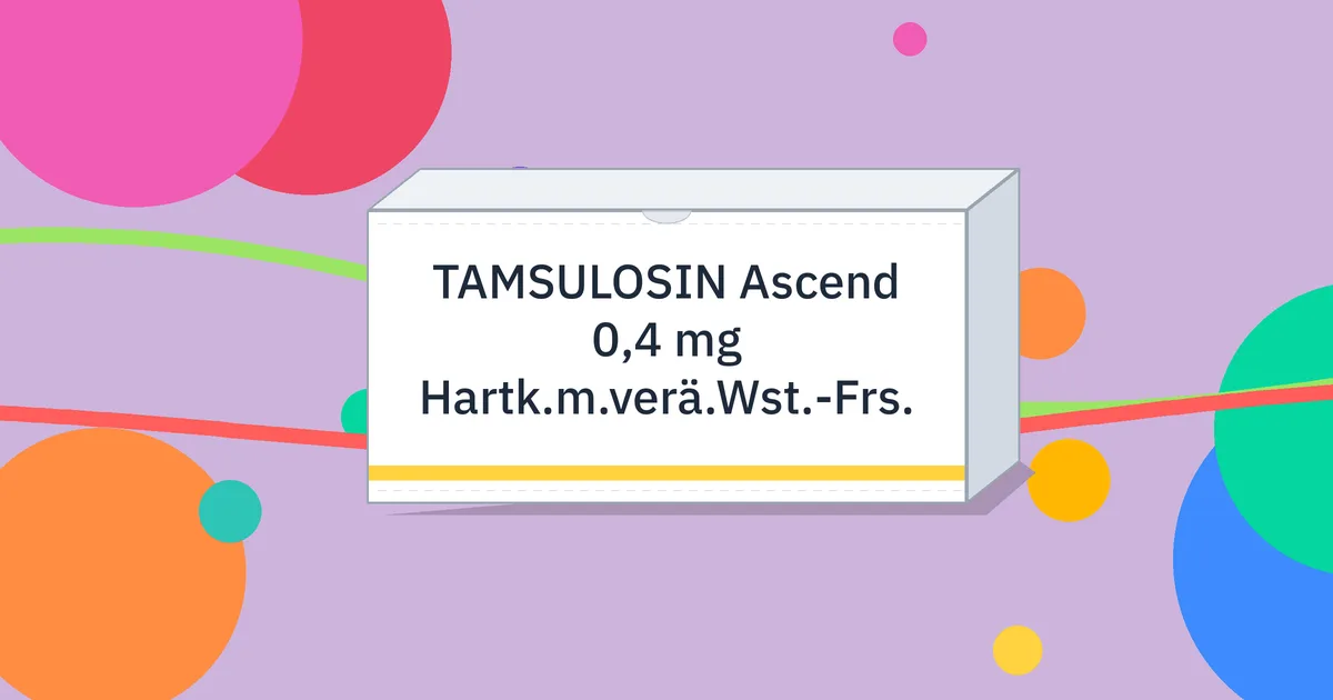 Symbolbild: Packung mit der Aufschrift TAMSULOSIN Ascend 0,4 mg Hartk.m.verä.Wst.-Frs. (PZN 18899662) – Verfügbarkeit und Bezug in Apotheken in Frankfurt am Main