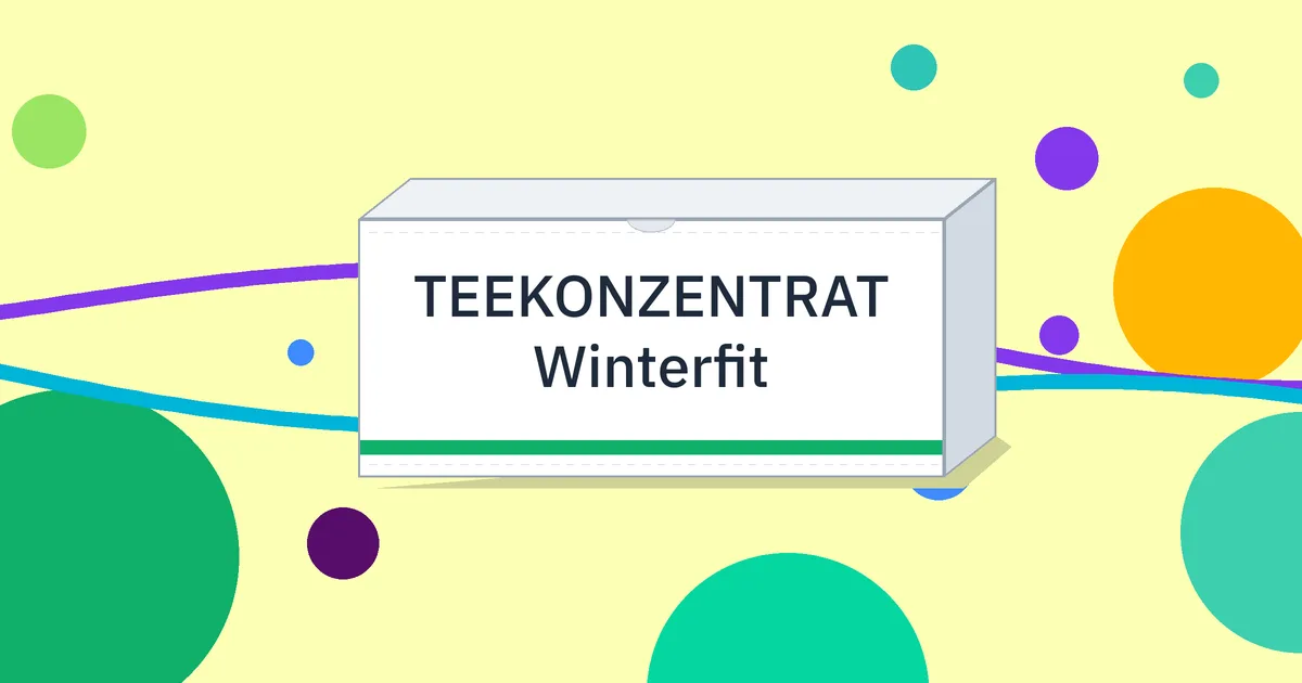Symbolbild: Packung mit der Aufschrift TEEKONZENTRAT Winterfit (PZN 13572838) – Verfügbarkeit und Bezug in Apotheken in Frankfurt am Main