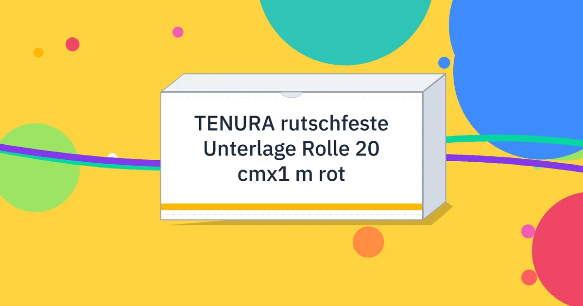 Symbolbild: Packung mit der Aufschrift TENURA rutschfeste Unterlage Rolle 20 cmx1 m rot (PZN 09669584) – Verfügbarkeit und Bezug in Apotheken in Frankfurt am Main